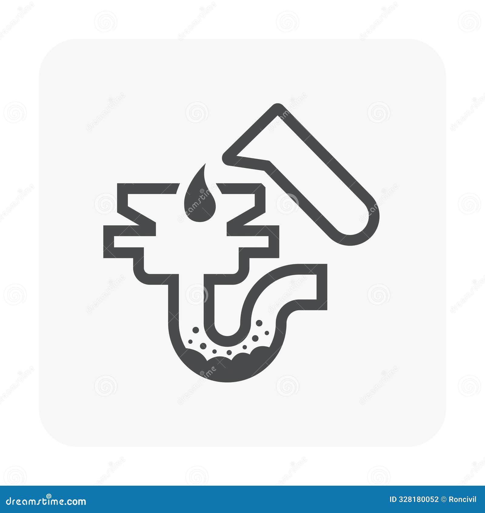 Clogged Problem and Chemical in Drainage Vector Icon Stock Vector ...
