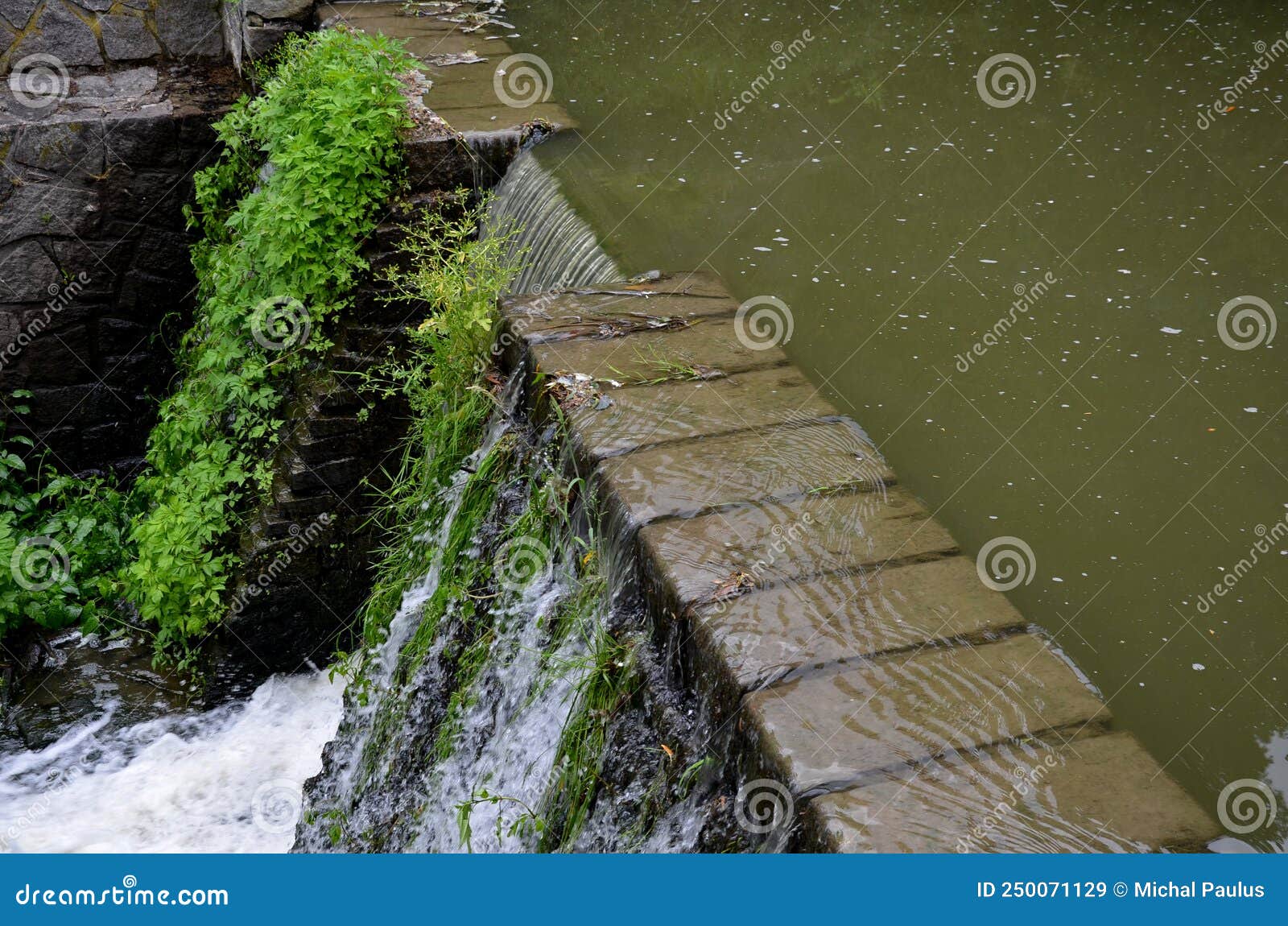 Clogged Water Bridges and Canals Made of Arched Bricks. Water through ...