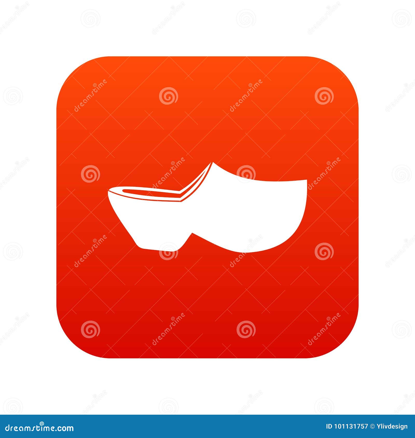 Clogs icon digital red stock vector. Illustration of culture - 101131757