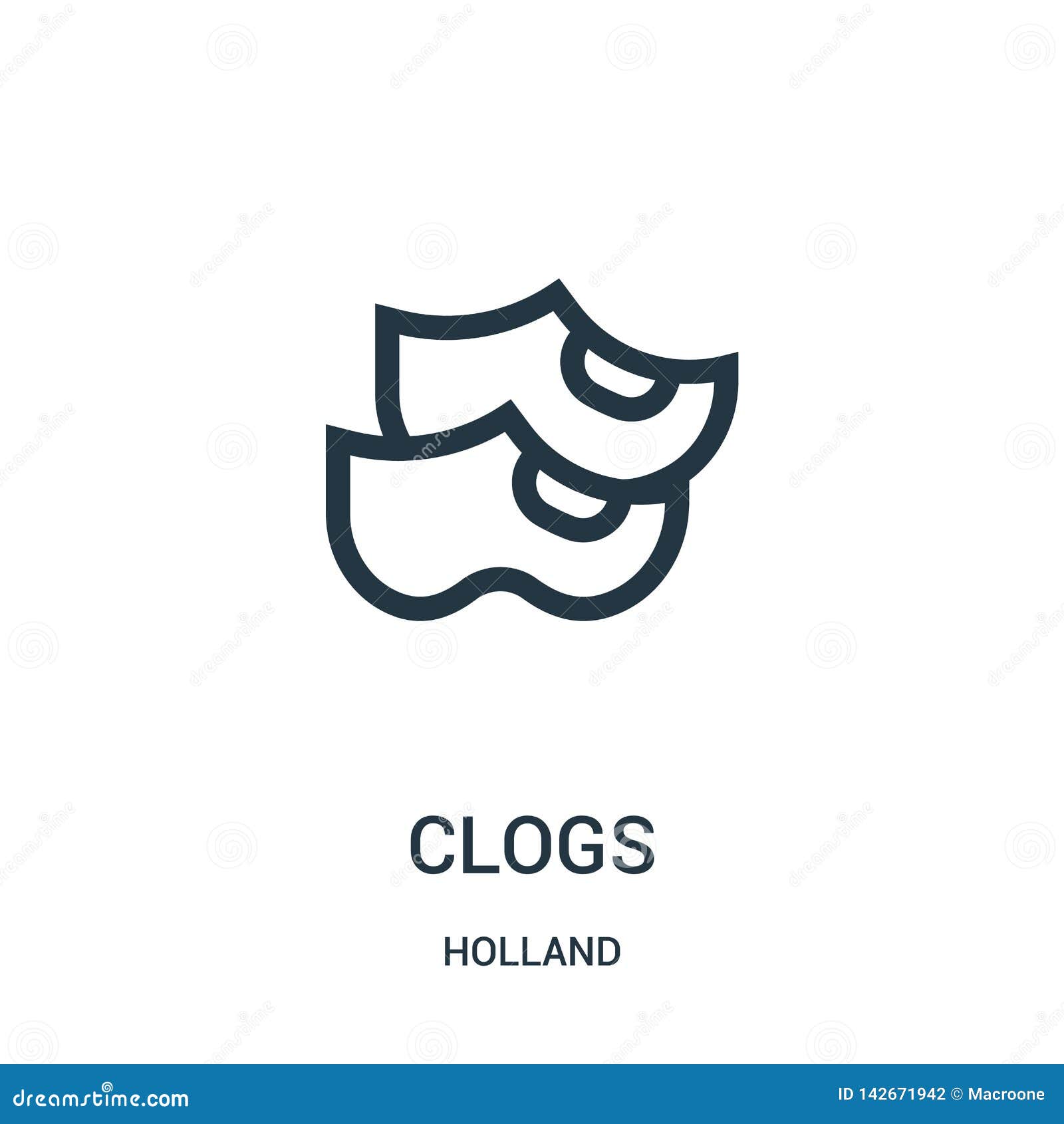 Clogs Icon Vector from Holland Collection. Thin Line Clogs Outline Icon ...