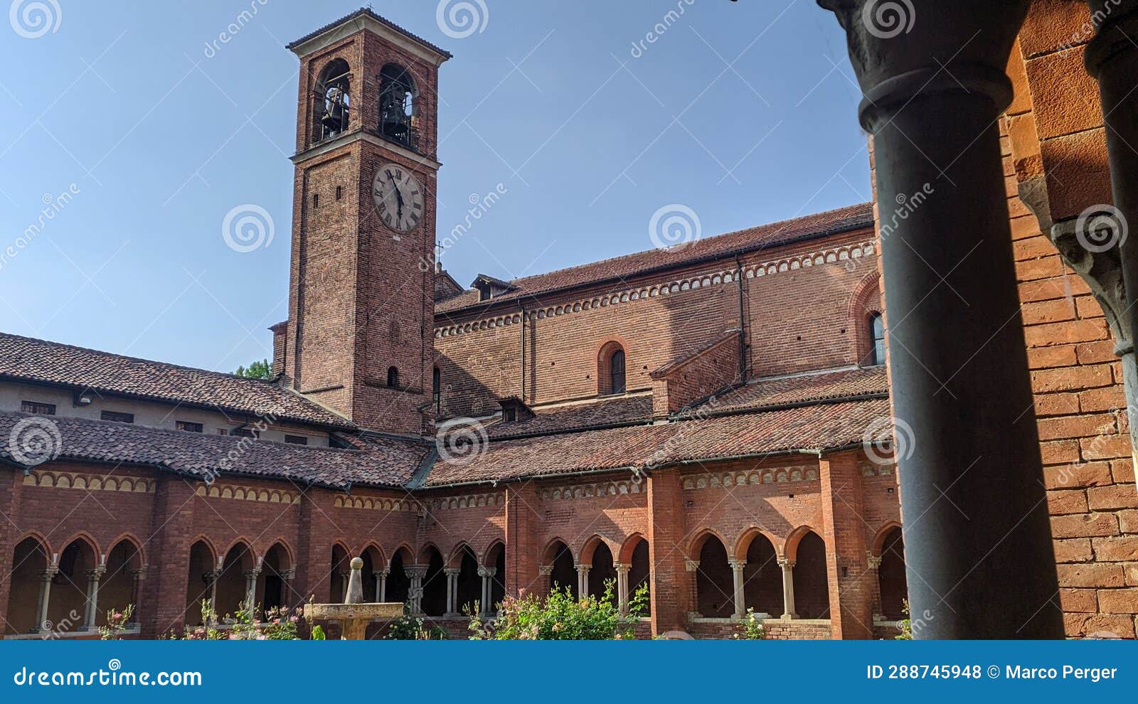 Cloister Interior of an Ancient Religious Monastery in Milan in Italy ...