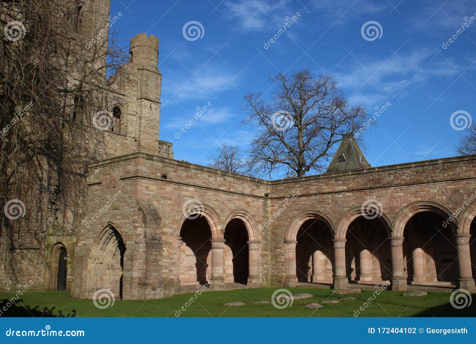 Cloisters and Ruins Kelso Abbey West Tower Kelso Stock Photo - Image of ...