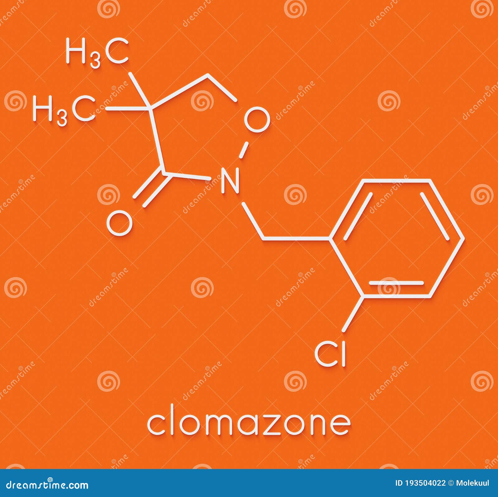 Clomazone Herbicide Molecule. Skeletal Formula. Stock Illustration ...