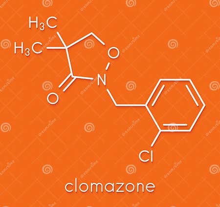 Clomazone Herbicide Molecule. Skeletal Formula. Stock Illustration ...