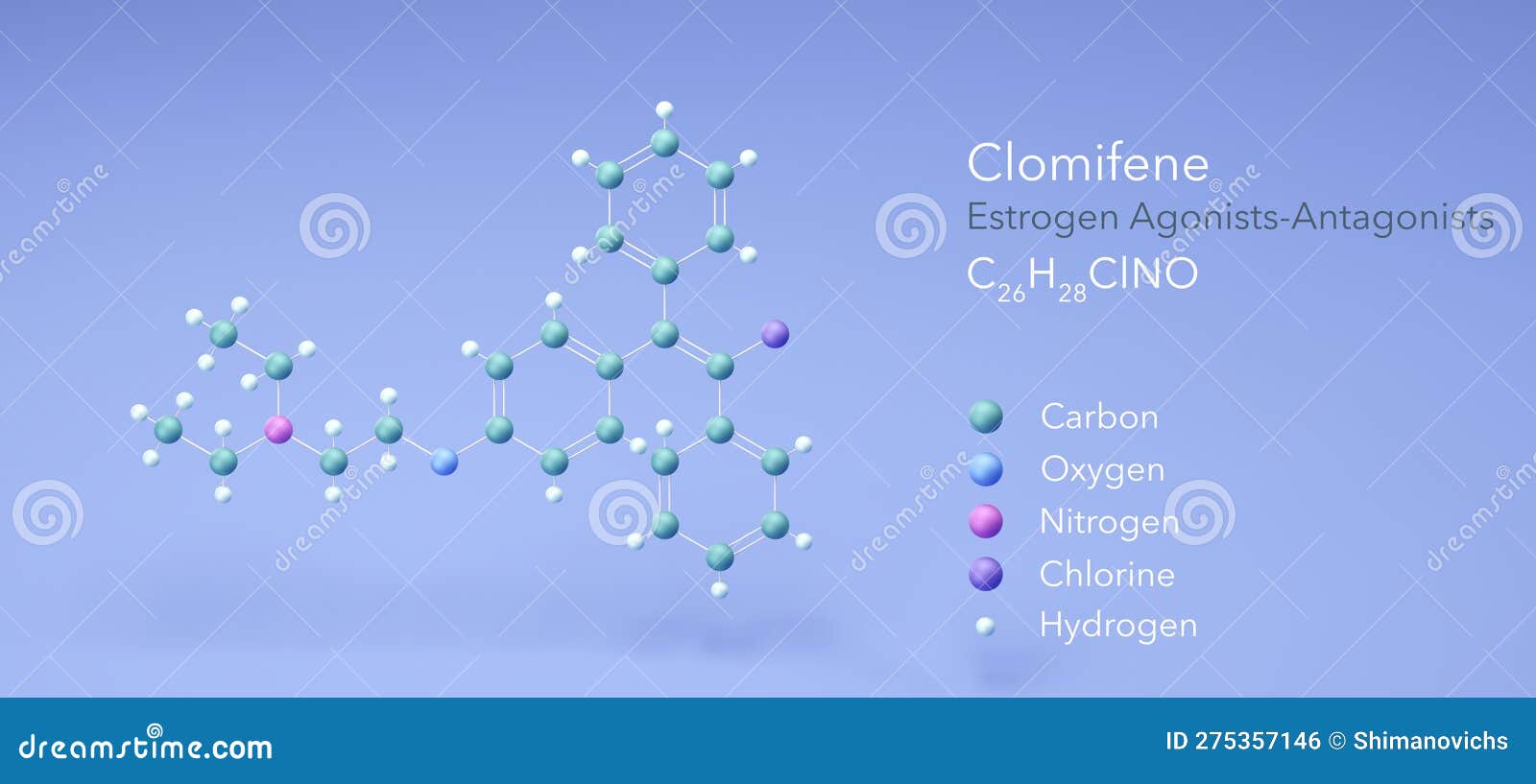Clomifene Molecule, Molecular Structures, Clomiphene, 3d Model ...