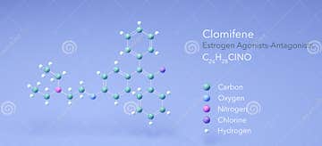 Clomifene Molecule, Molecular Structures, Clomiphene, 3d Model ...