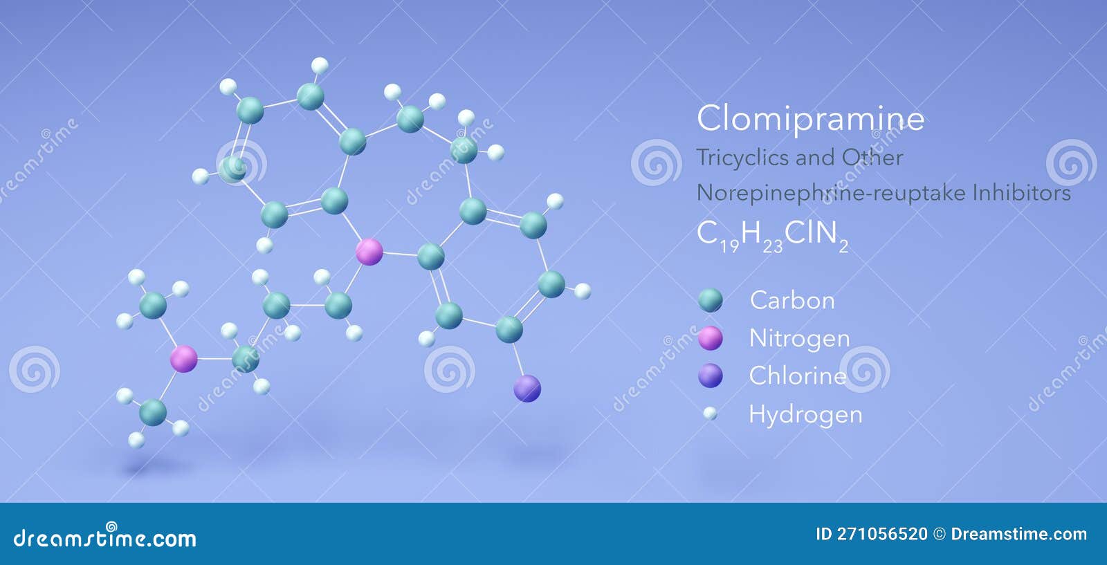 Imipramine Antidepressant Drug Molecule. Skeletal Formula. Vector ...