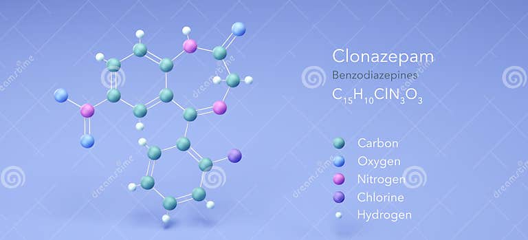 Clonazepam Molecule, Molecular Structures, Benzodiazepines, 3d Model ...