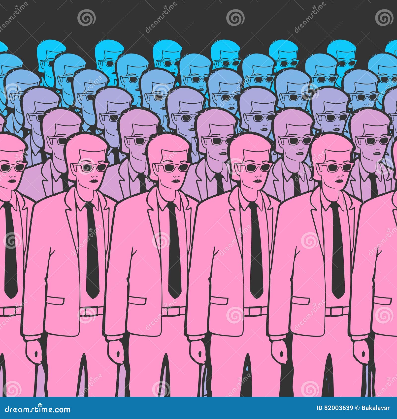 Clone Group Businessman Vector Illustration Stock Vector - Illustration ...