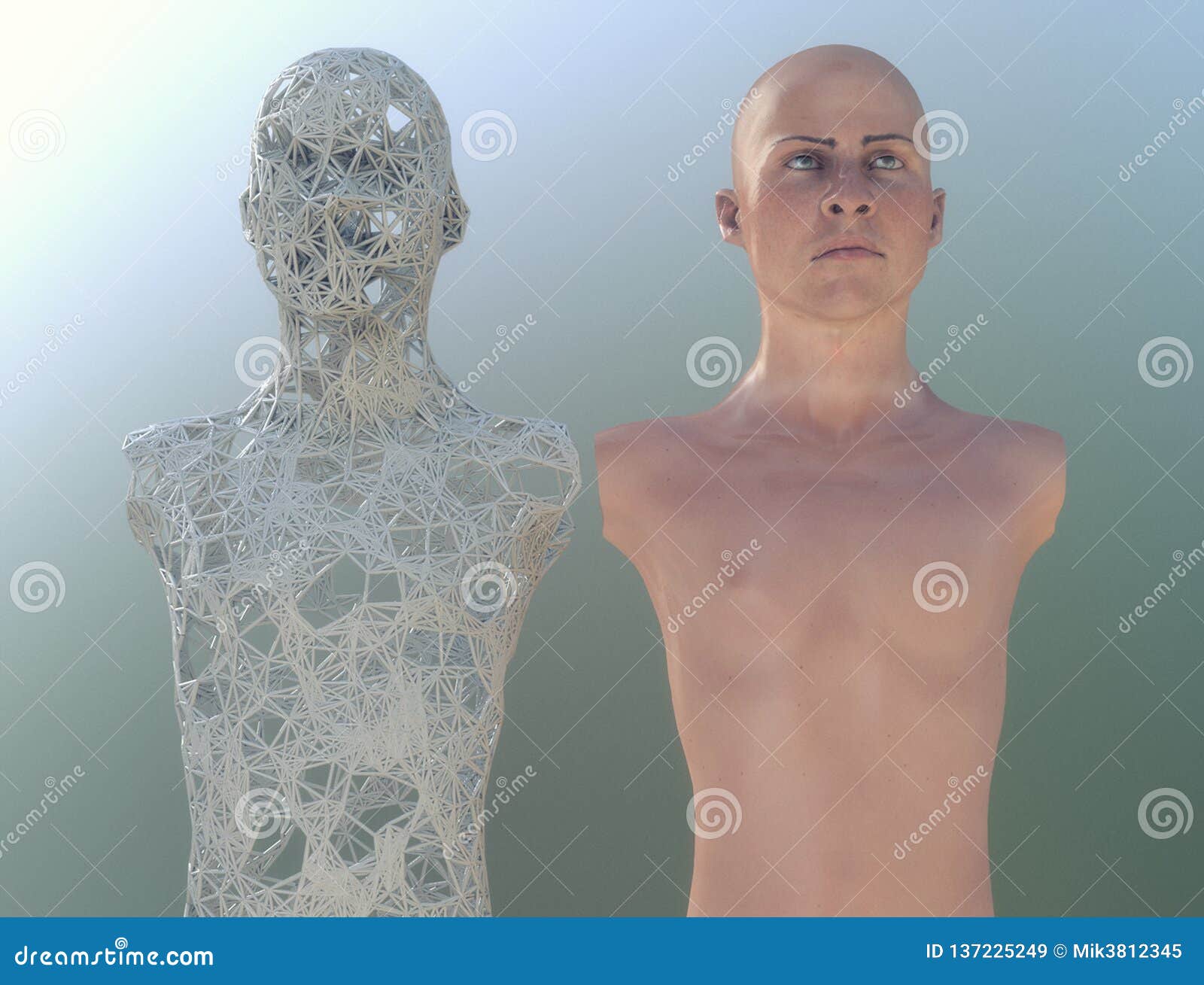 Clone humanoid figure stock illustration. Illustration of molecular ...