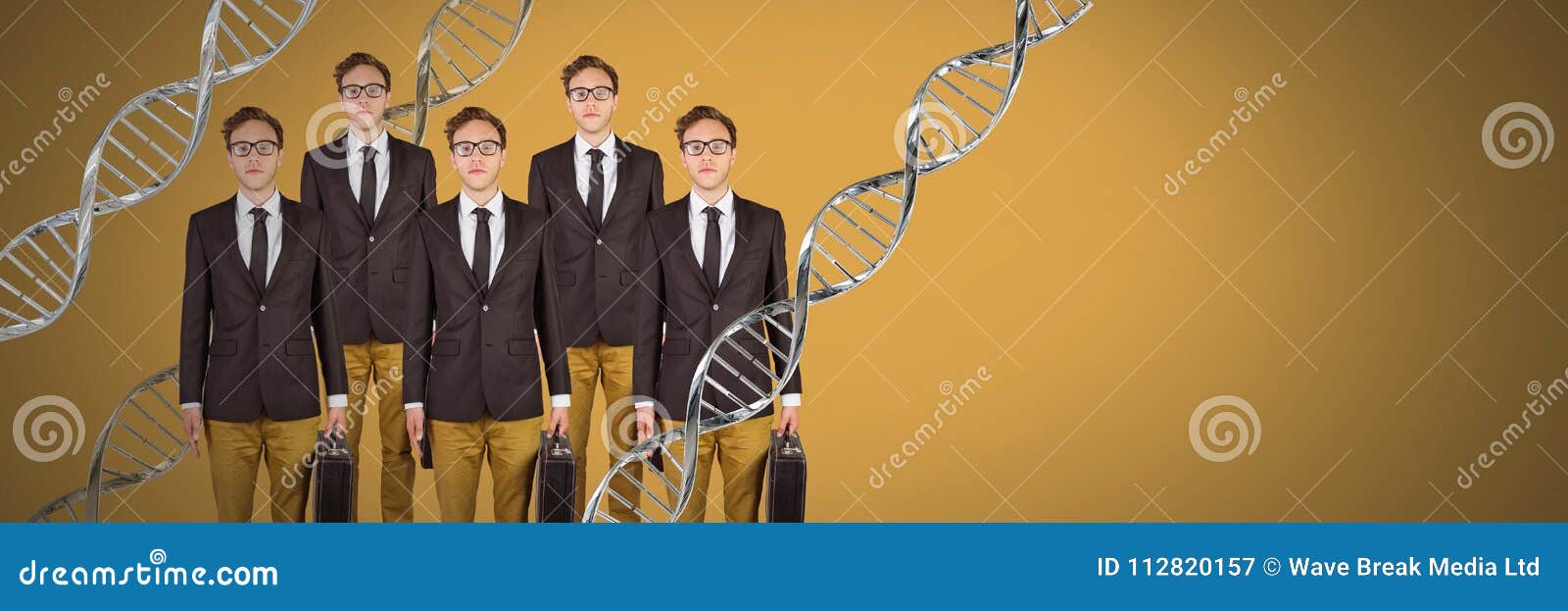 Clone men with genetic DNA stock image. Image of connection - 112820157