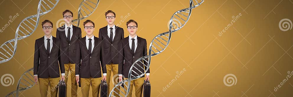 Clone men with genetic DNA stock image. Image of connection - 112820157
