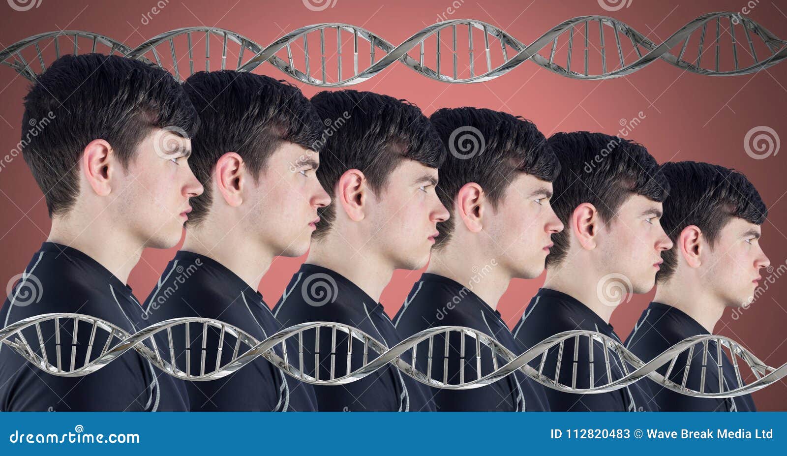 Clone men with genetic DNA stock image. Image of complexity - 112820483