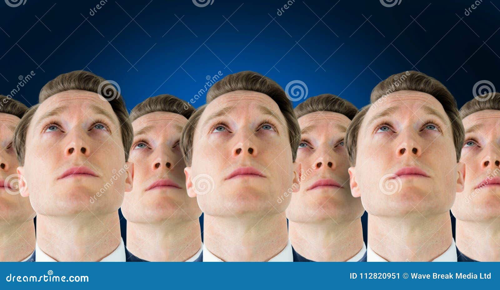 Clone men in row stock image. Image of smart, dreaming - 112820951