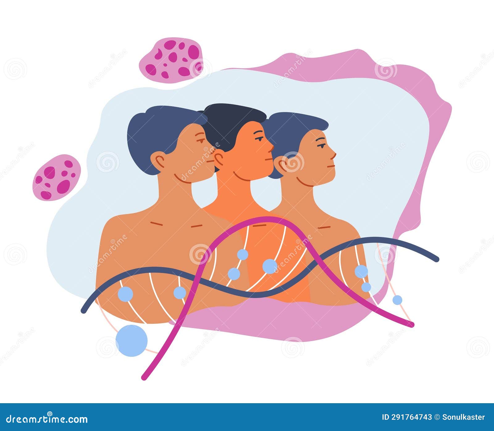 DNA Experiments Mutation Woman Scientist And Genetics Science Cartoon ...