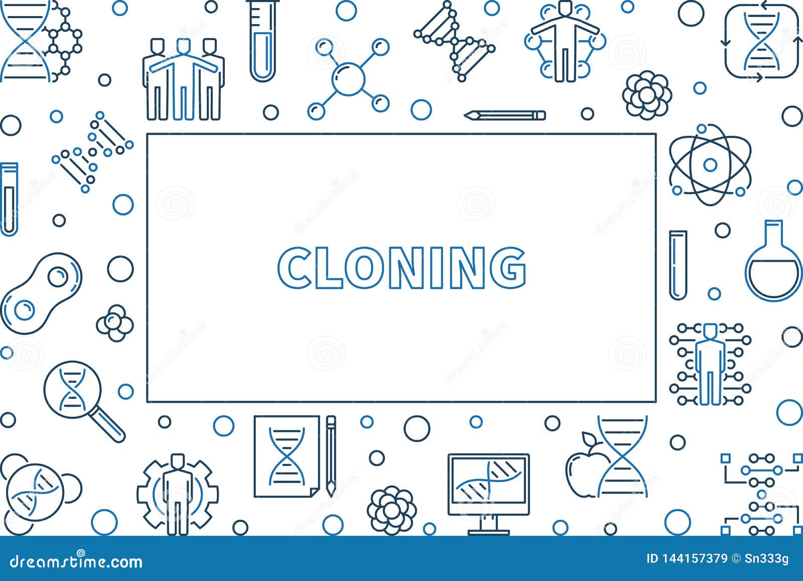 Cloning Concept Vector Linear Icon Isolated On Transparent Background ...