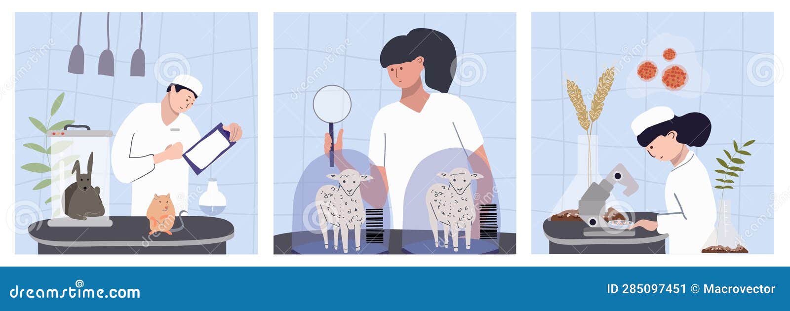 Cloning Genetics Icon Set Cartoon Vector | CartoonDealer.com #290311847