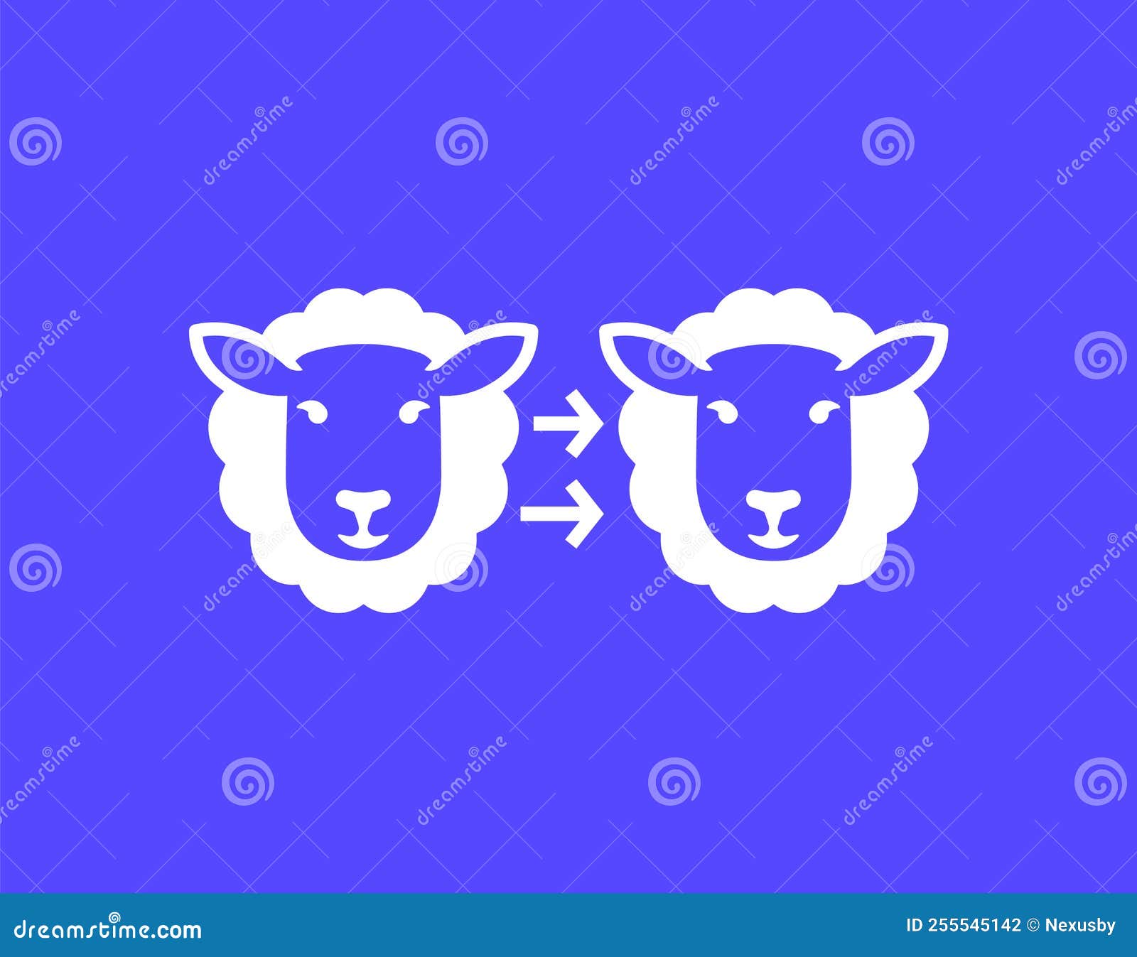 Cloning Icon with a Sheep, Vector Stock Vector - Illustration of ...