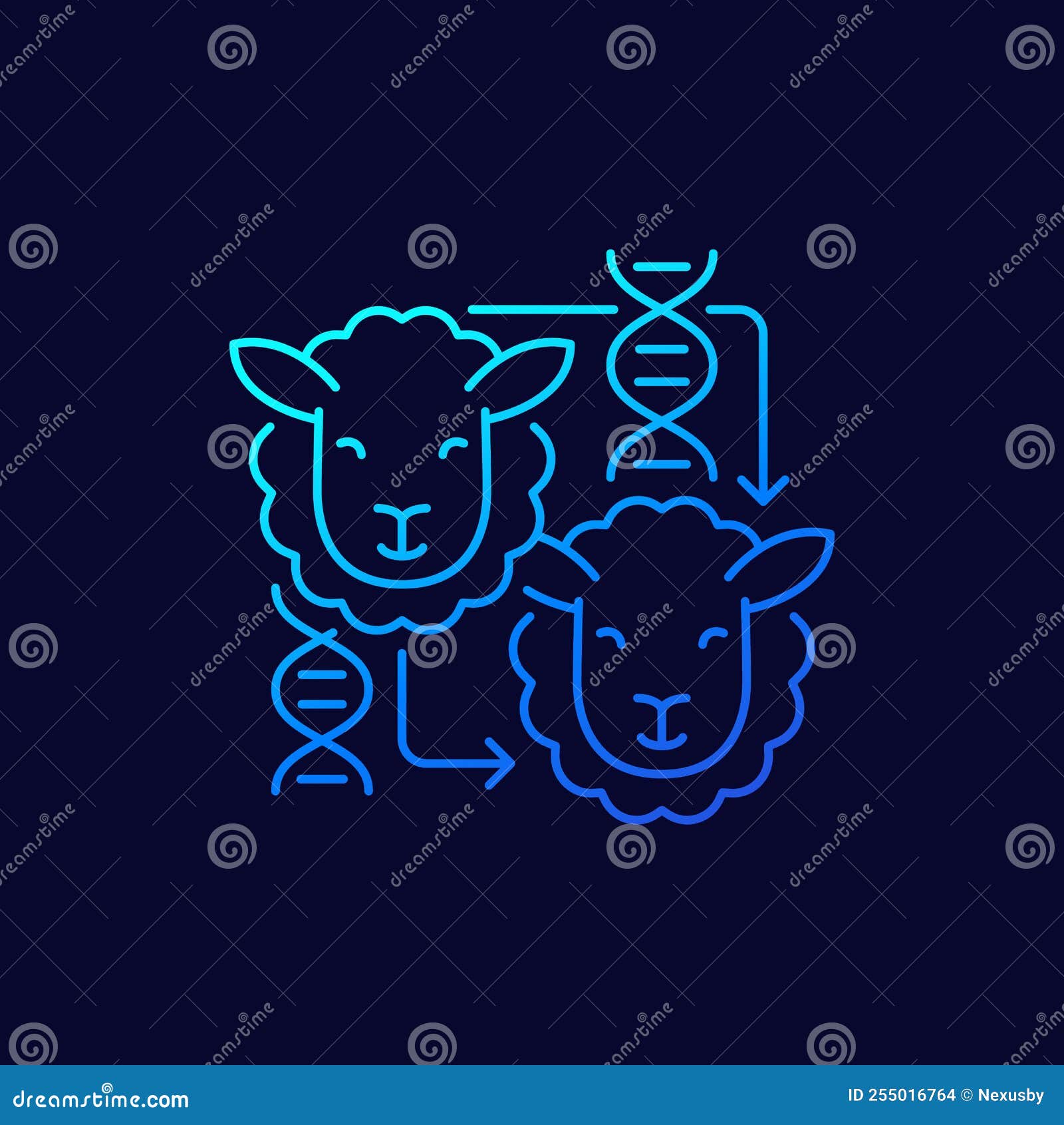 Cloning, Dna, Sheep, Icon, Neon .Biotechnology And Science, Chemical ...