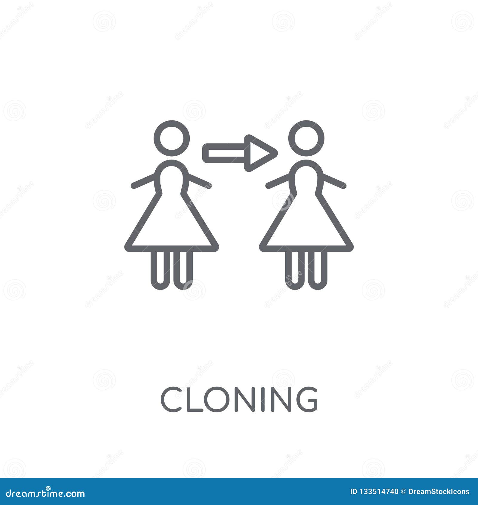 Cloning Linear Icon. Modern Outline Cloning Logo Concept on Whit Stock ...
