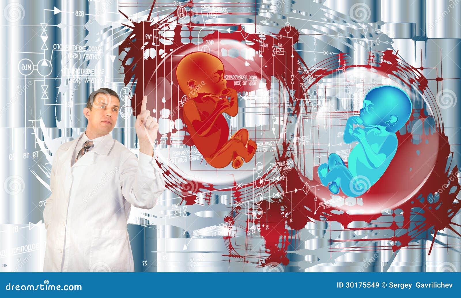 People Future. Genetic Research Stock Illustration - Illustration of ...