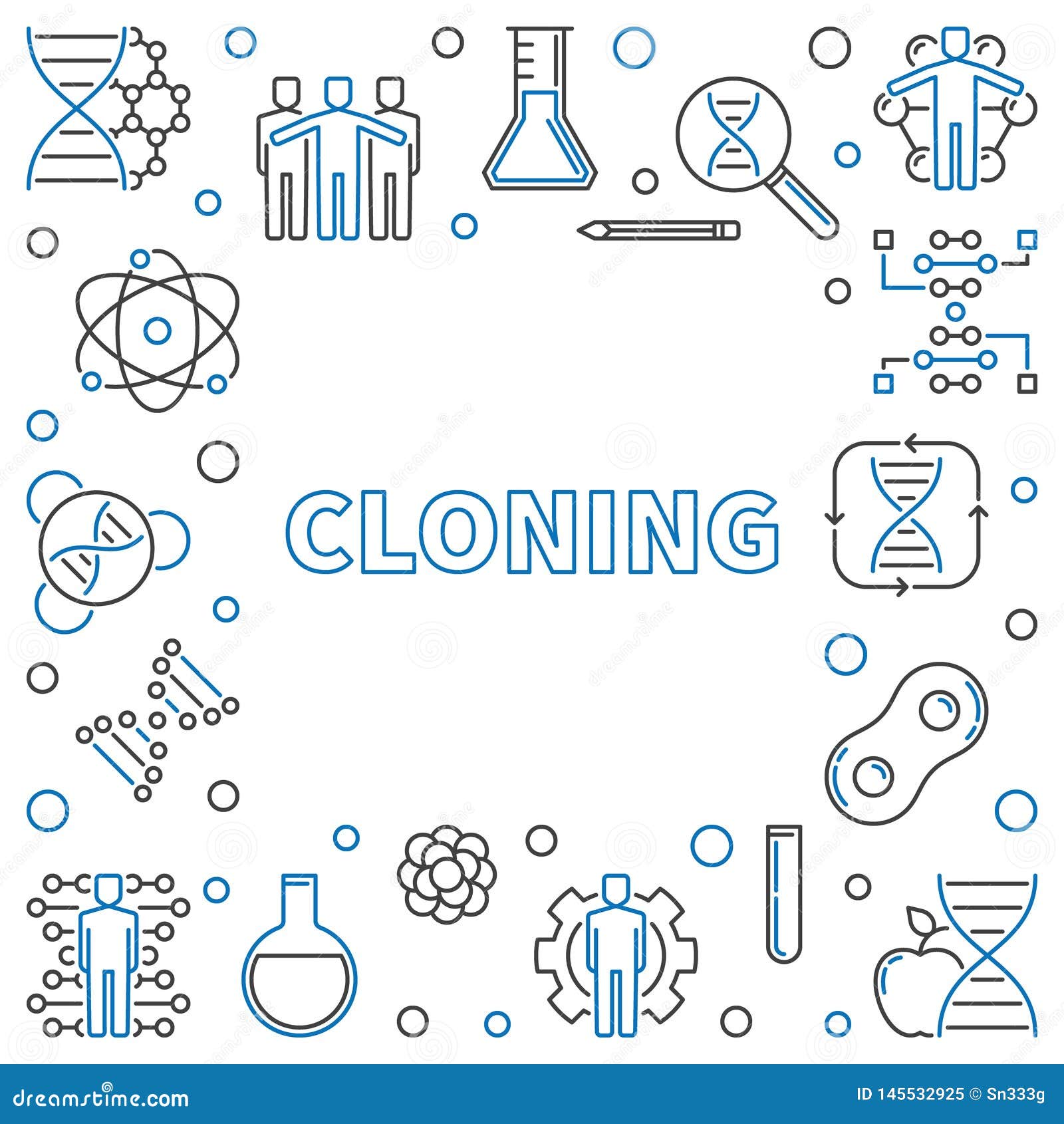 Cloning Vector Minimal Outline Square Frame or Illustration Stock ...
