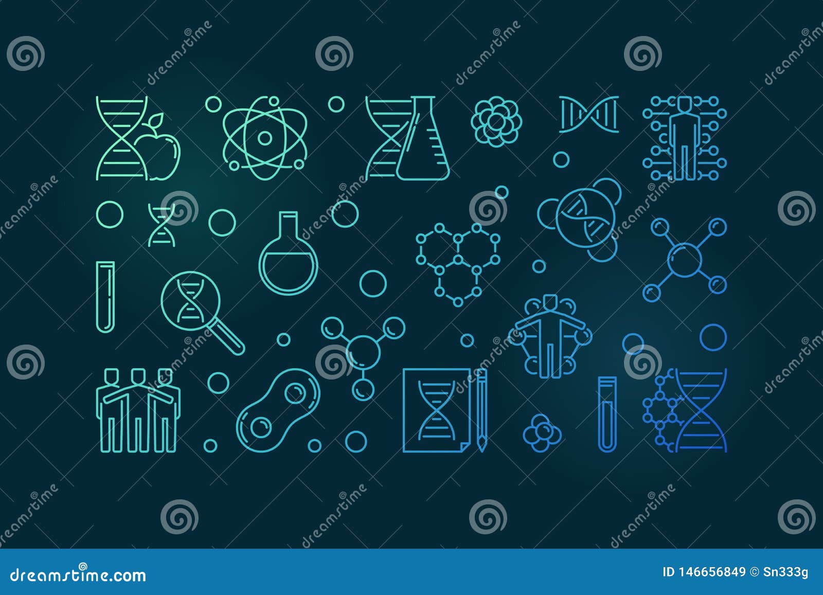 Cloning Vector Outline Colored Illustration or Banner Stock Vector ...