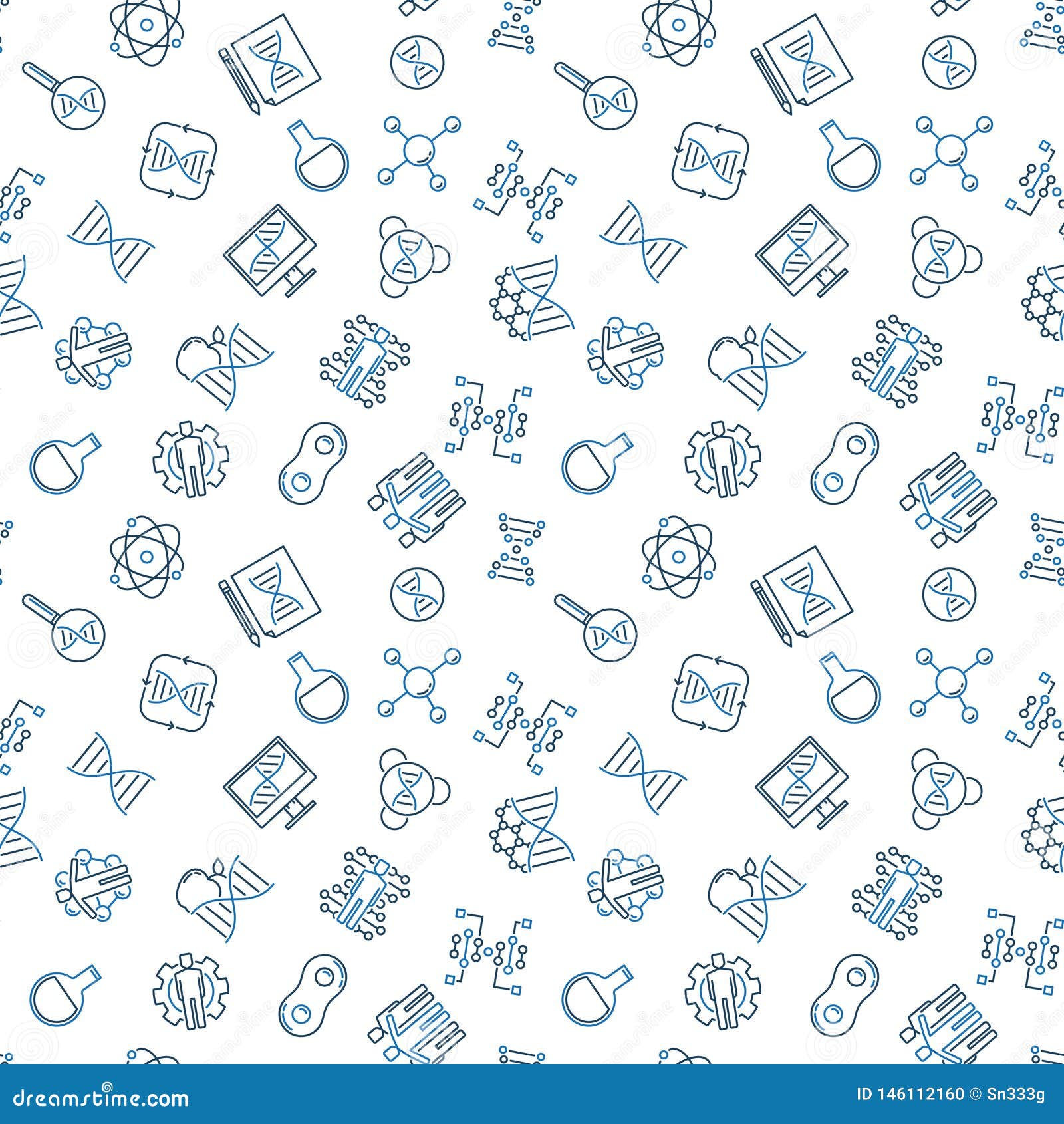 Cloning Vector Outline Seamless Pattern or Background Stock Vector ...