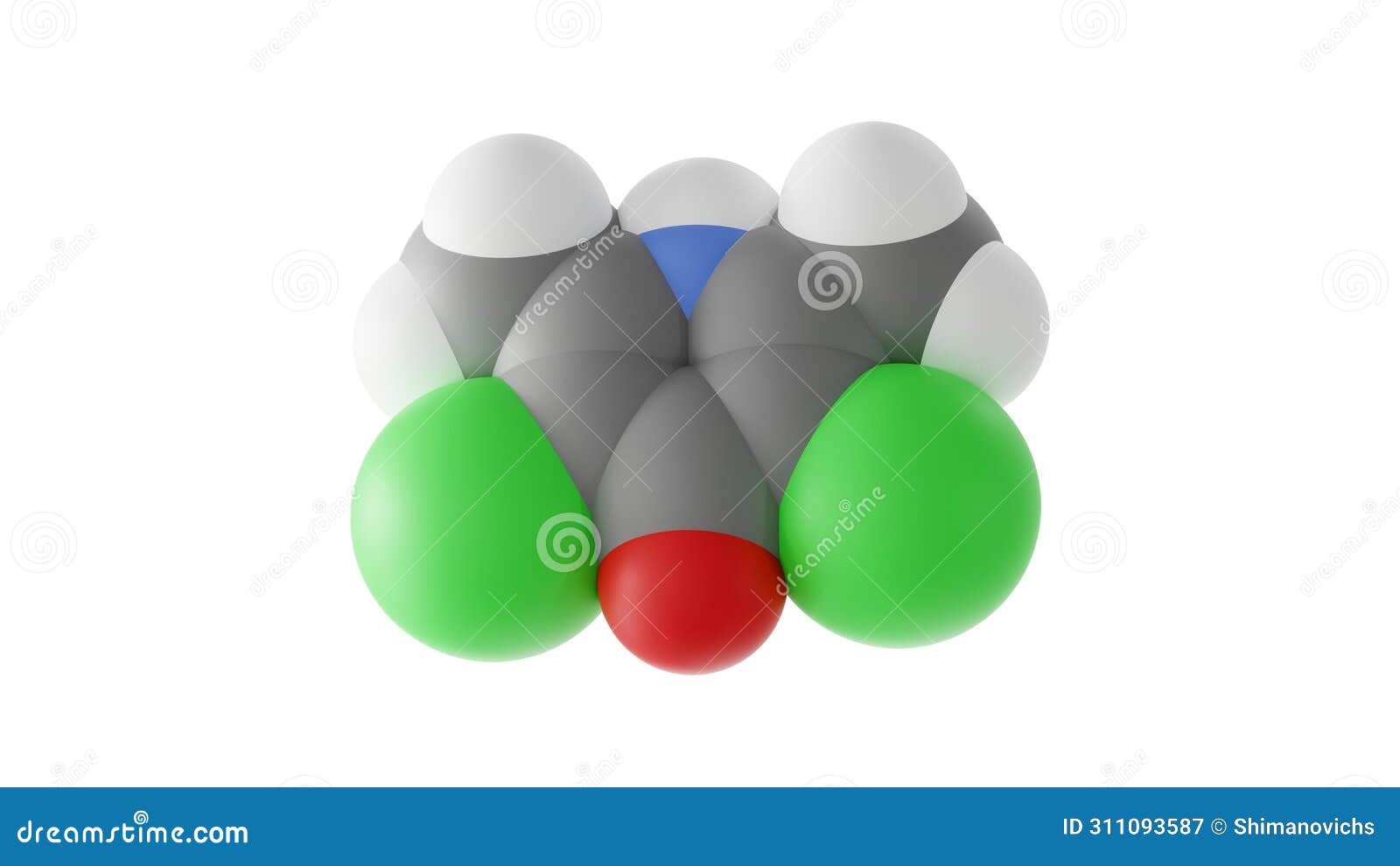 Clopidol Molecule, Coccidiostat, Molecular Structure, Isolated 3d Model ...