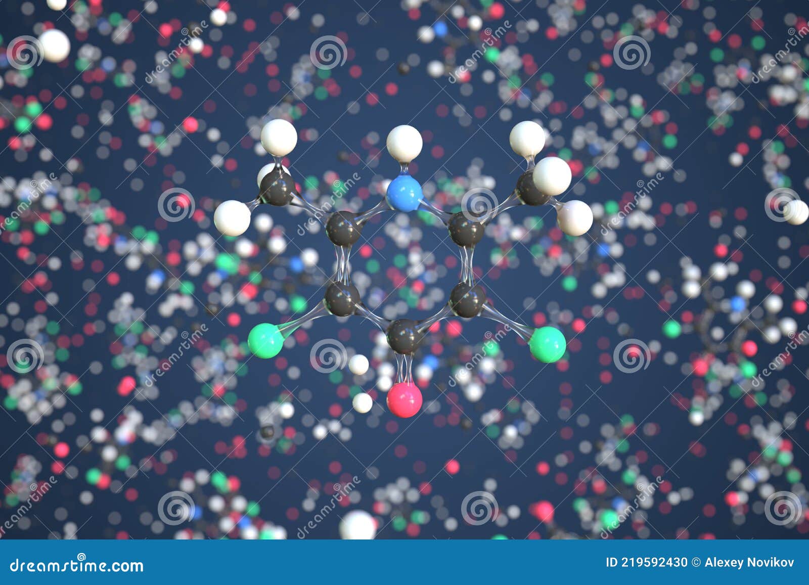 Clopidol Molecule, Structural Chemical Formula, Ball-and-stick Model ...