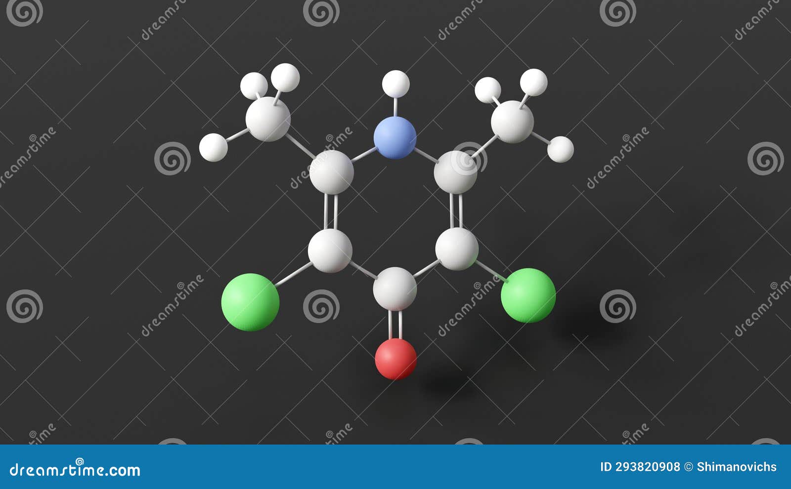 Clopidol Molecule, Molecular Structure, Coccidiostat, Ball and Stick 3d ...