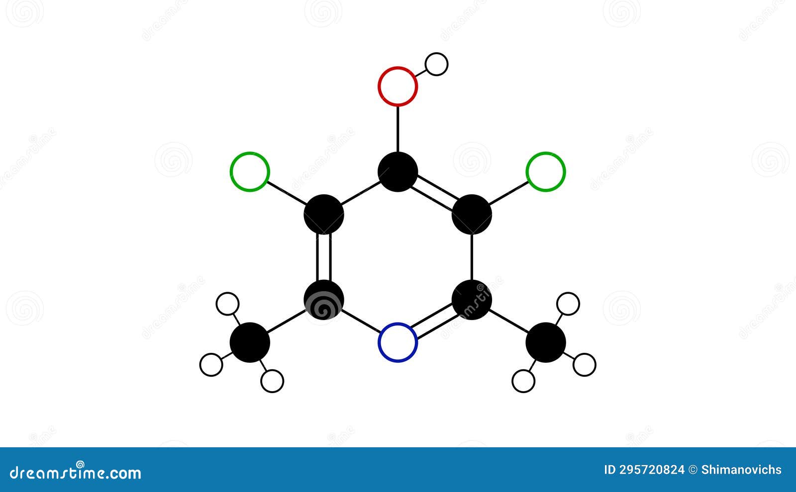 Clopidol Molecule, Structural Chemical Formula, Ball-and-stick Model ...