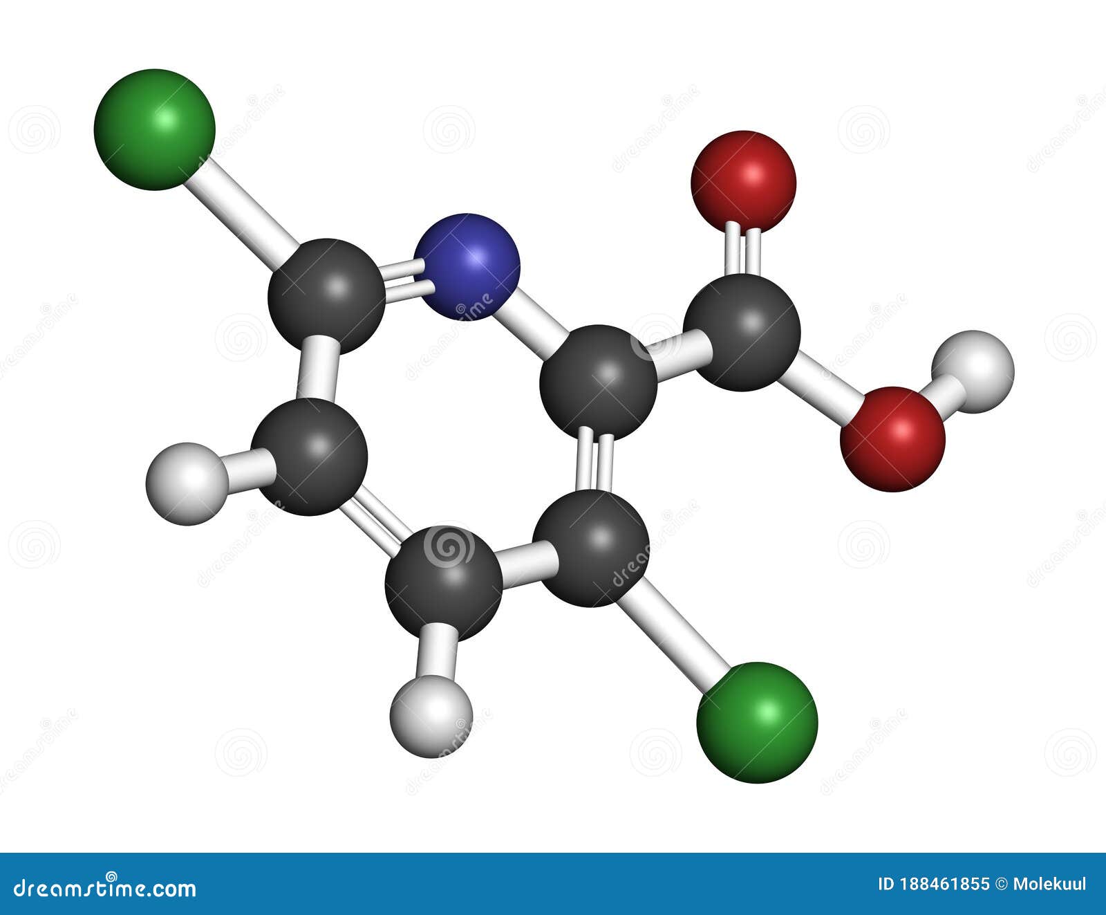 Clopyralid Herbicide Molecule. Stock Illustration - Illustration of ...
