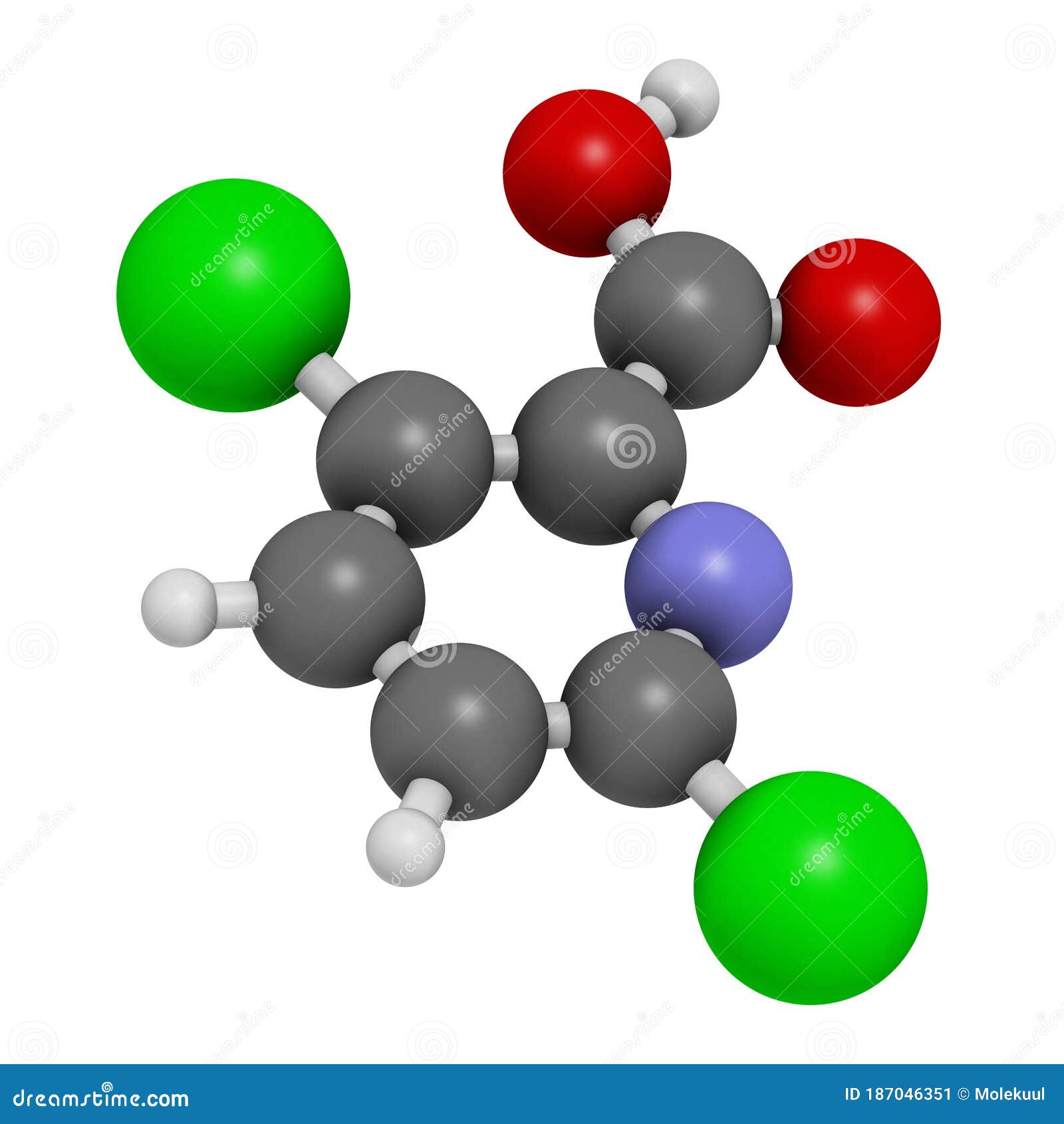 Clopyralid Herbicide Molecule. 3D Rendering. Stock Illustration ...