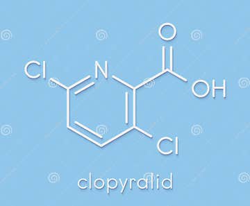 Clopyralid Herbicide Molecule. Skeletal Formula. Stock Illustration ...