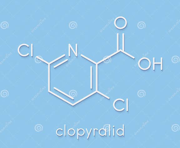 Clopyralid Herbicide Molecule. Skeletal Formula. Stock Illustration ...