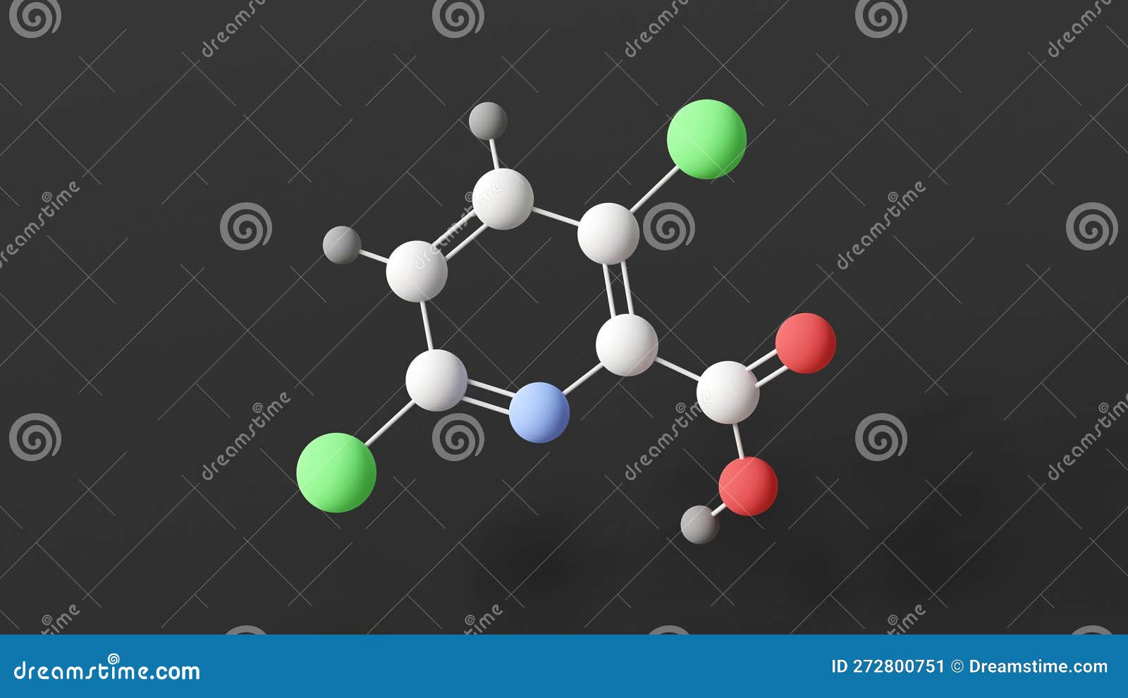 Clopyralid Molecule, Molecular Structure, Selective Herbicide, Ball and ...