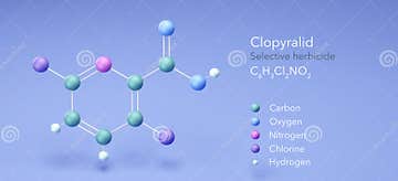 Clopyralid Molecule, Molecular Structures, Herbicide, 3d Model ...