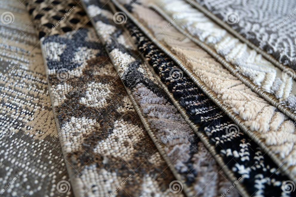 Close Array of Samples Showcasing Carpet Patterns Stock Photo - Image ...