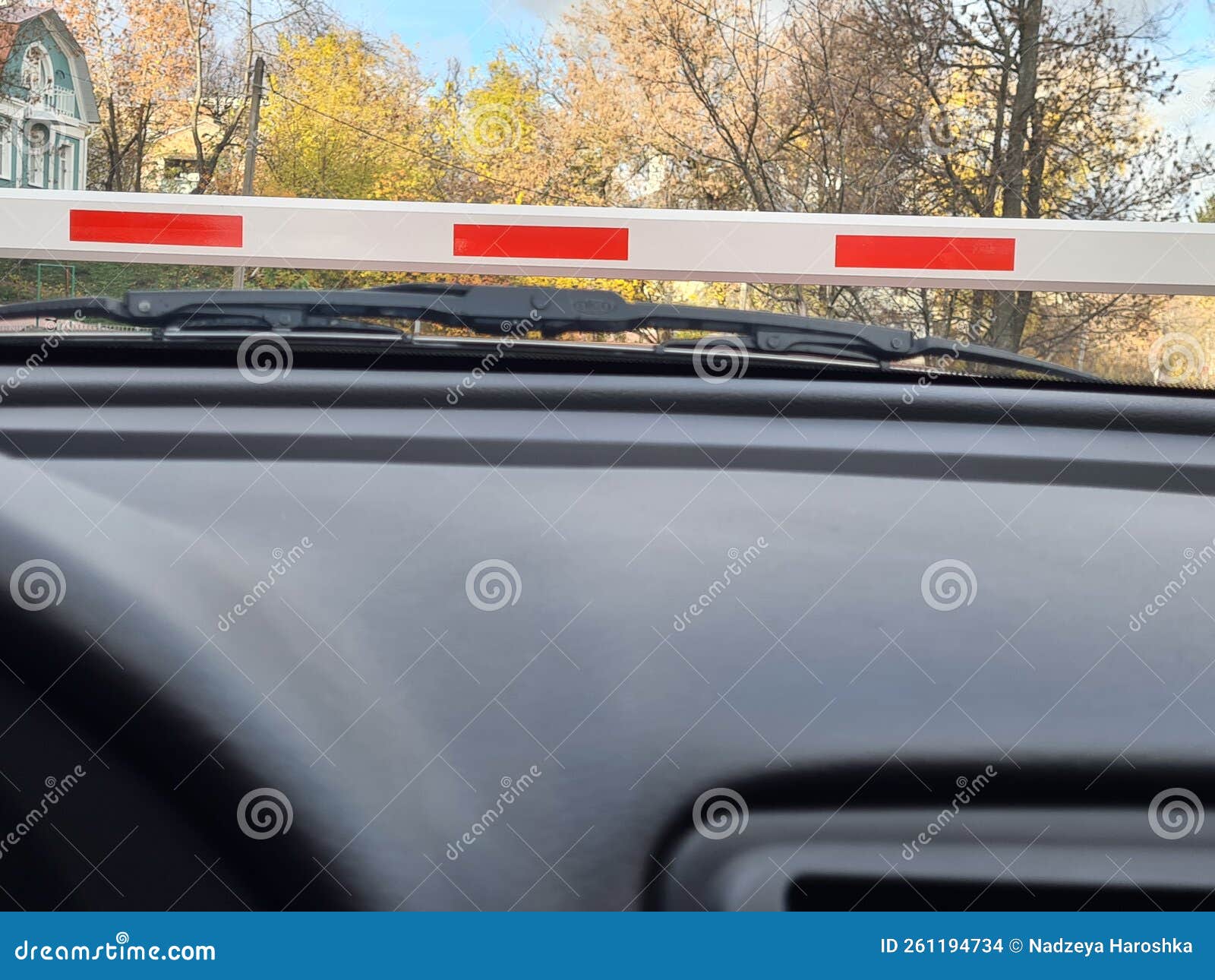 Close Automatic Barrier Gate System To Secure View from Vehicle Stock ...