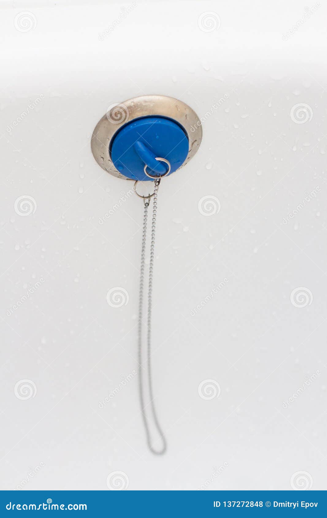 Drain plug on white bathe stock photo. Image of kitchen - 137272848