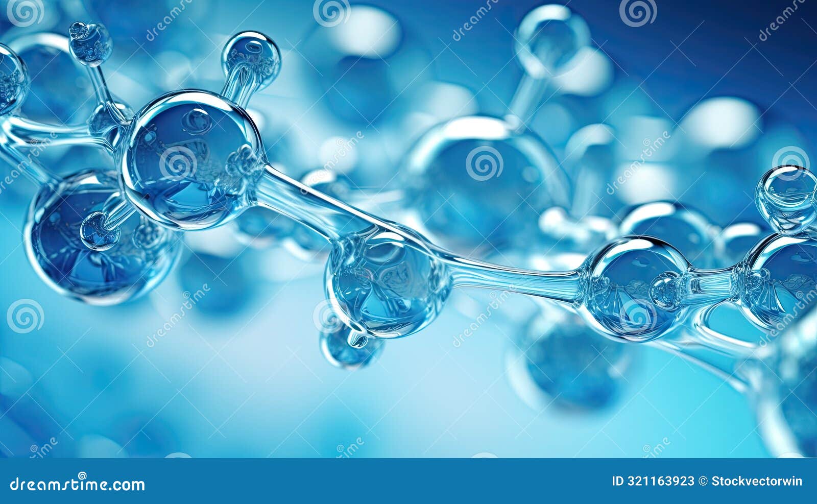 Close blue molecules stock illustration. Illustration of background ...