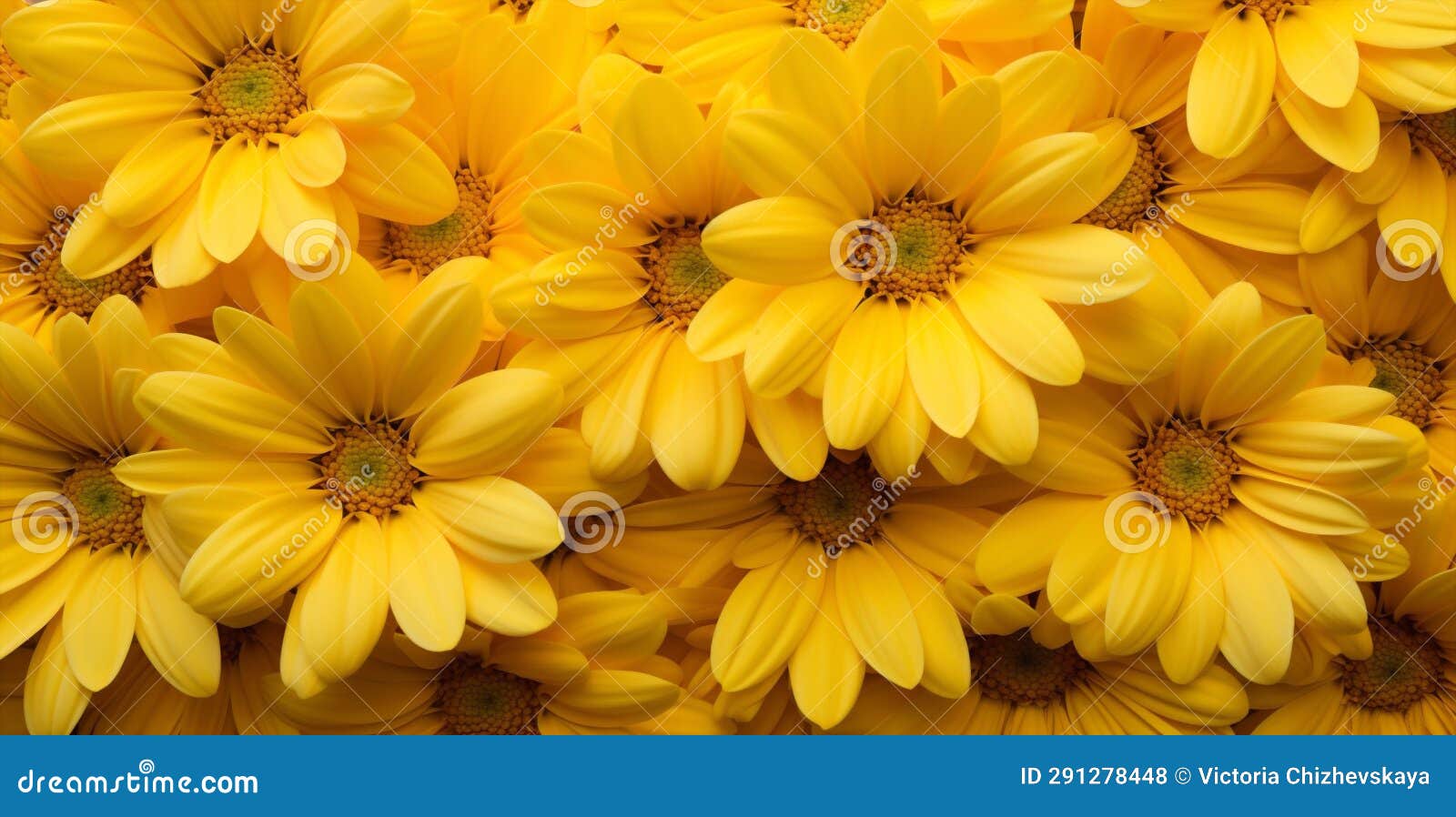 Close Bright Group Flower Up Yellow Bloom Blossom Stock Illustration ...