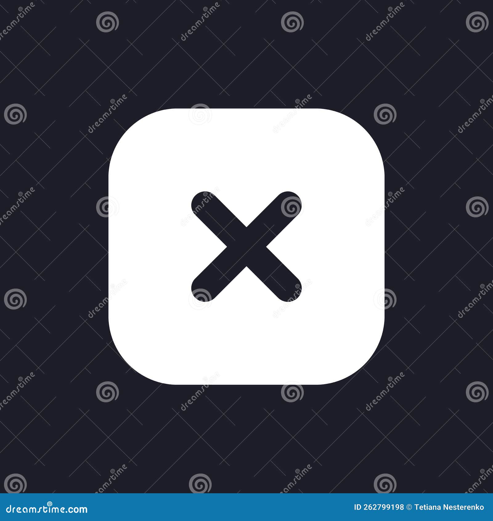 Close Button Dark Mode Glyph Ui Icon Stock Vector - Illustration of ...