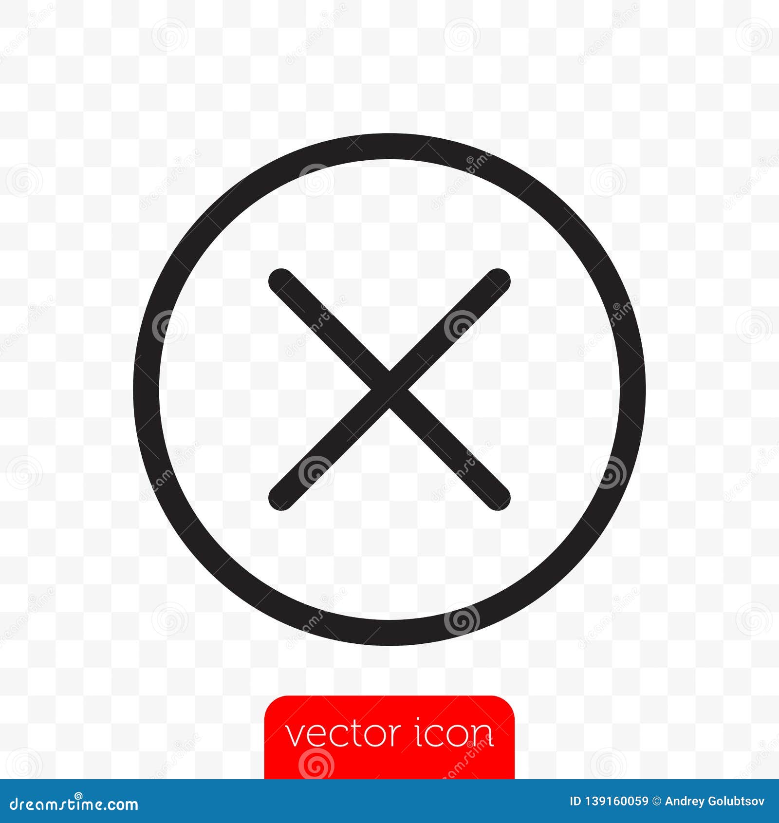 Close Button. Vector Close Icon Line X Cross in Circle Stock Vector ...