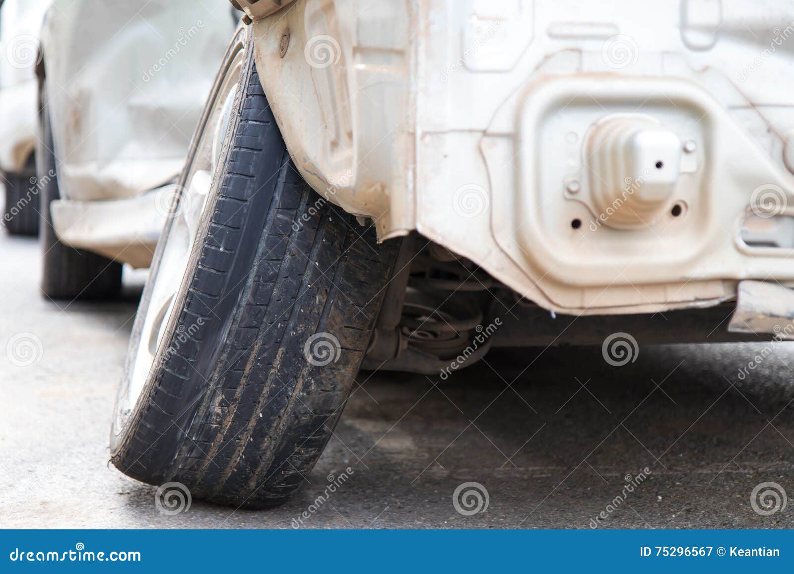 Close-car Accident Behind the Wheel. Stock Image - Image of metal ...