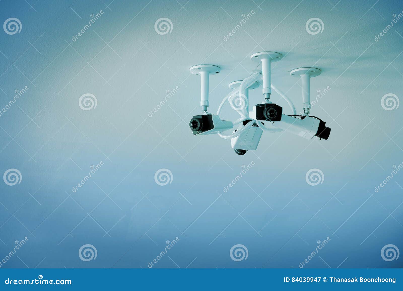 Close Circuit Camera Installed on the Ceiling. Stock Image - Image of ...