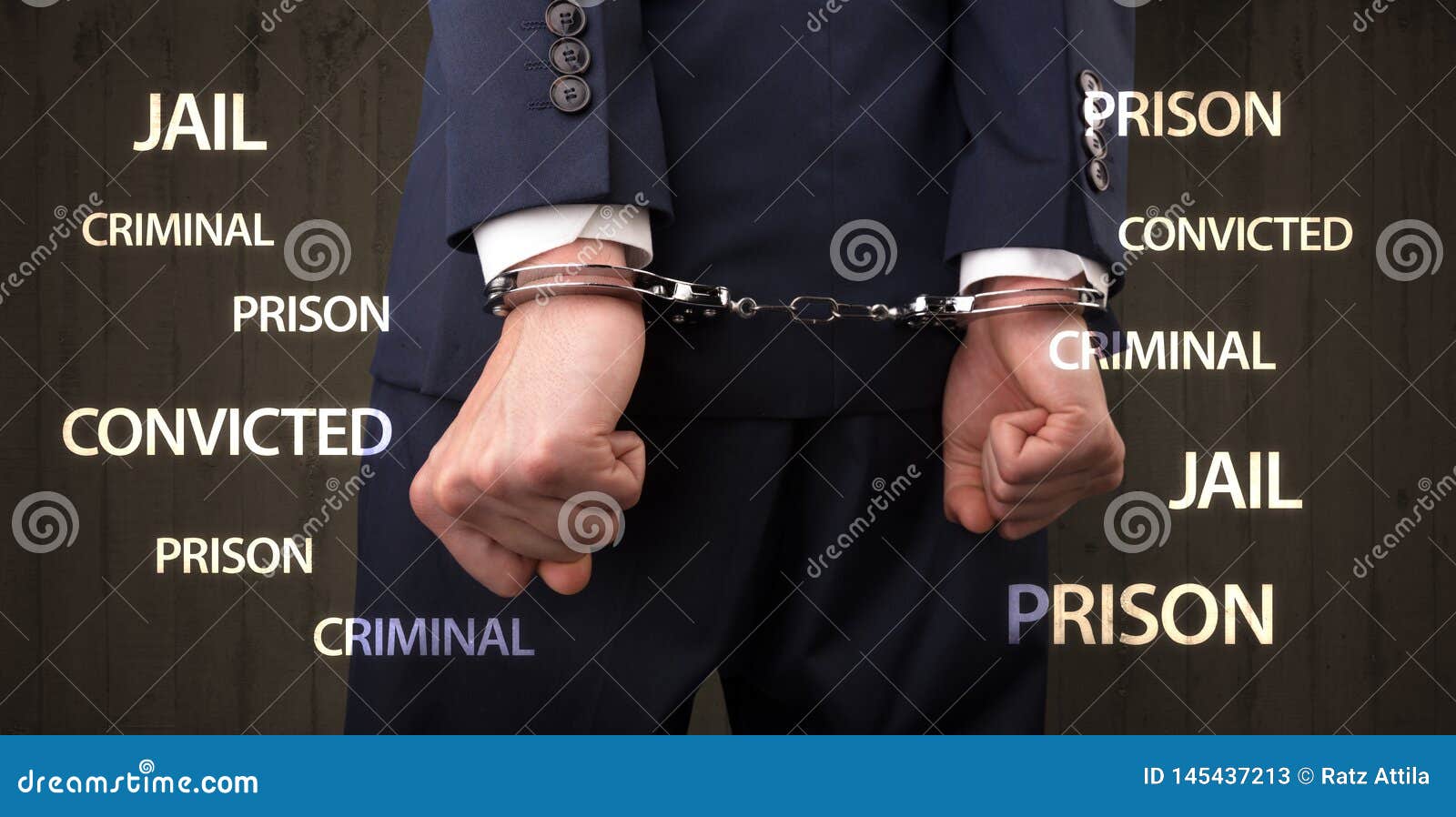 Close Convicted with Labels and Handcuffs Stock Illustration ...