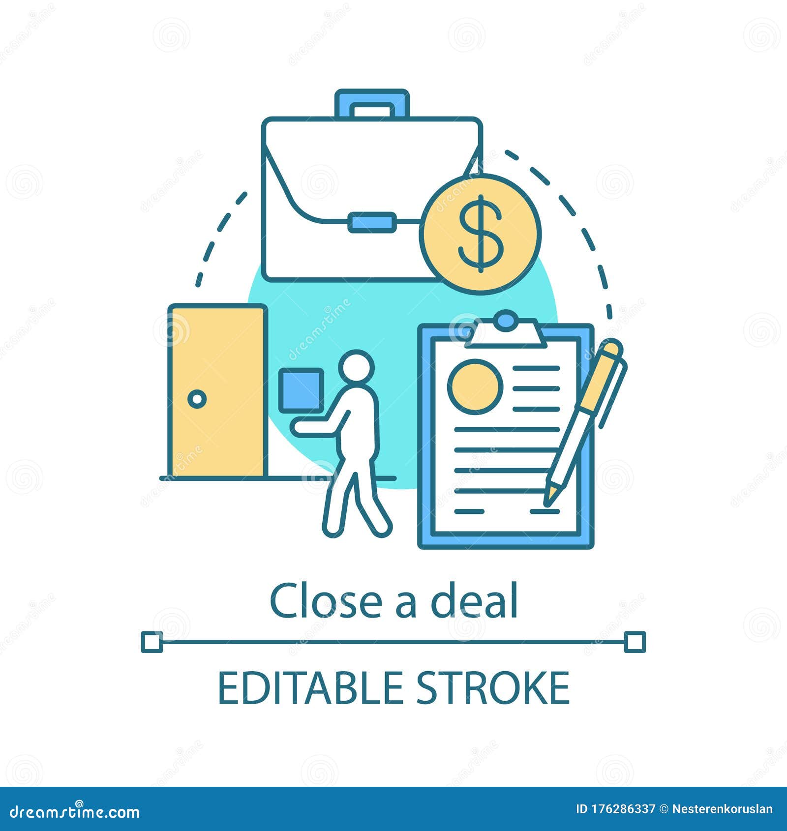 Close a deal concept icon stock vector. Illustration of abstract ...
