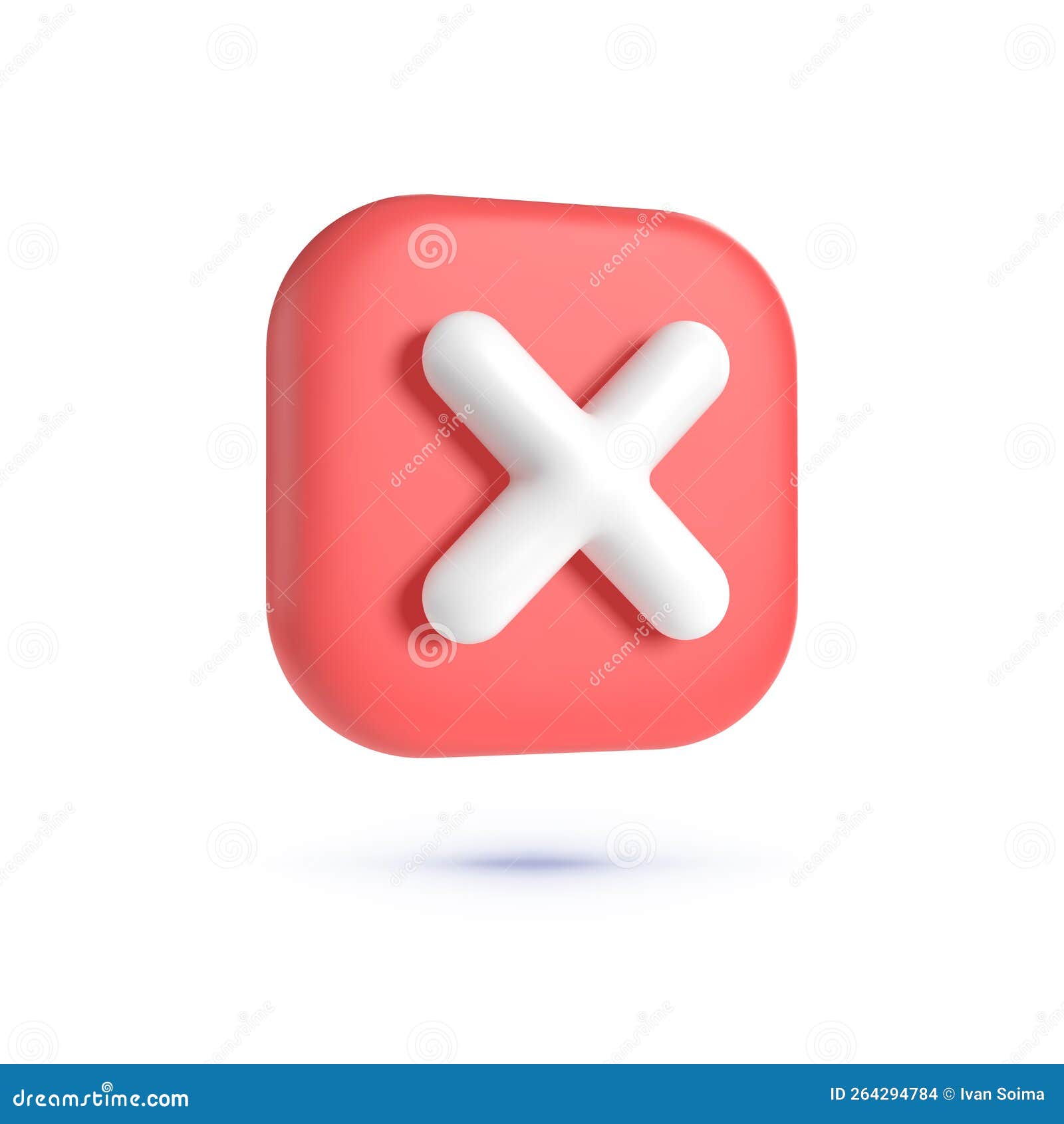 Close, Delete Button. 3d Button on White Backdrop. Cross Symbol. 3d ...